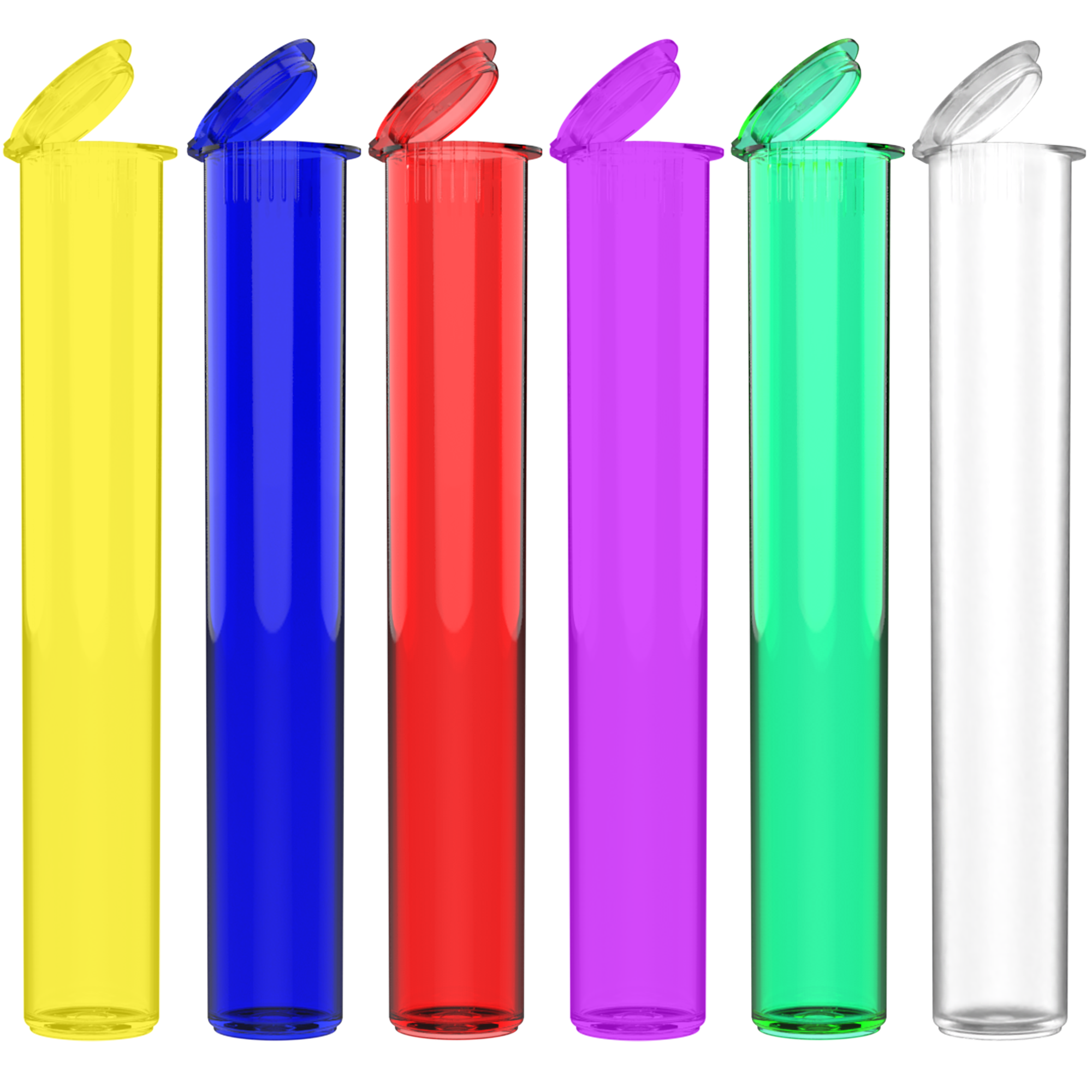 116mm Translucent Mix Pop Top Pre Roll Child Resistant Tubes - (500 qt
