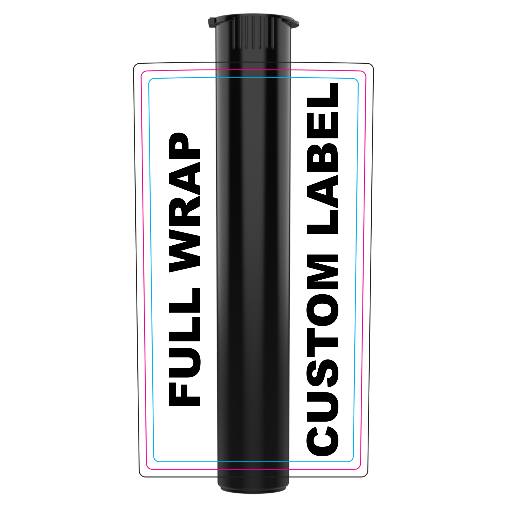 116mm Pop Top Pre Roll CR Tube Premium Custom Labels (2,500 qty.) - US