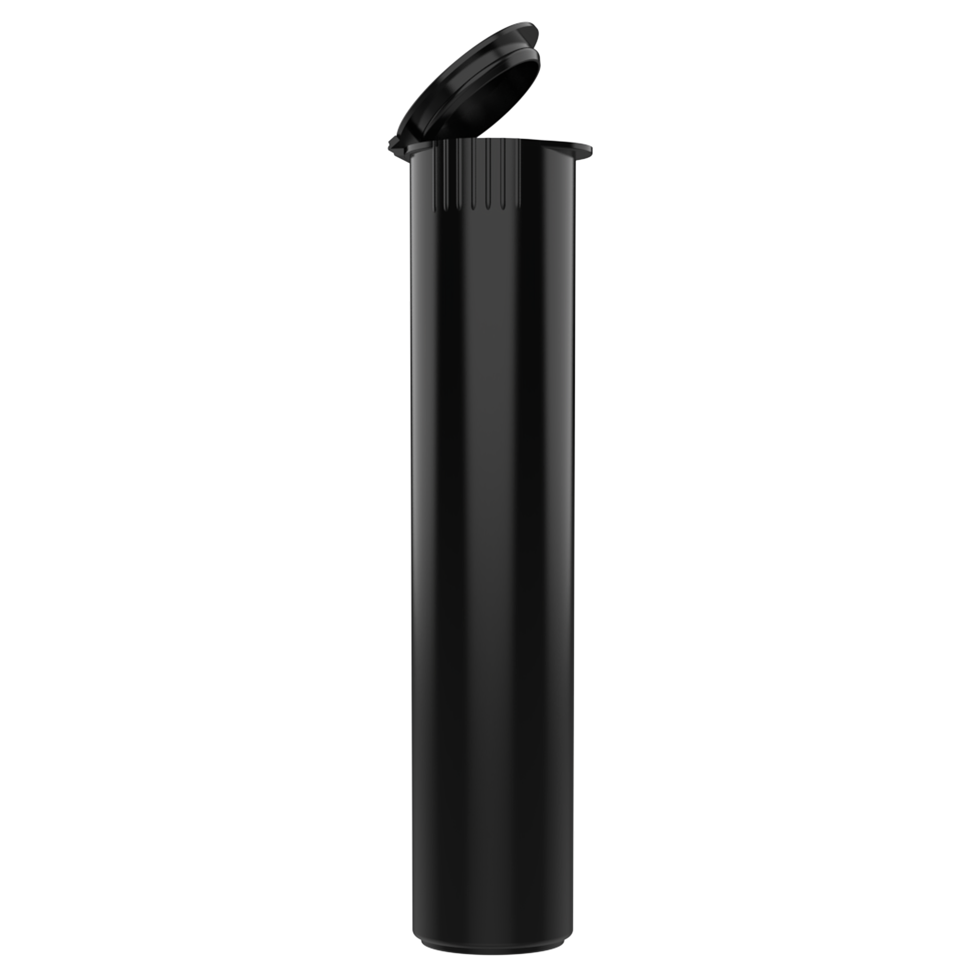 92mm Black Pop Top Pre Roll Child Resistant Tubes - OPEN LID (675 qty.