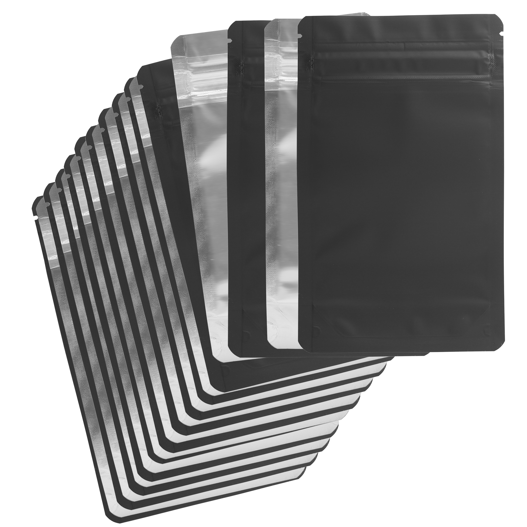 1/4th Ounce CR Exit Bags Matte Black / Gloss Clear - Tear Notch Mylar