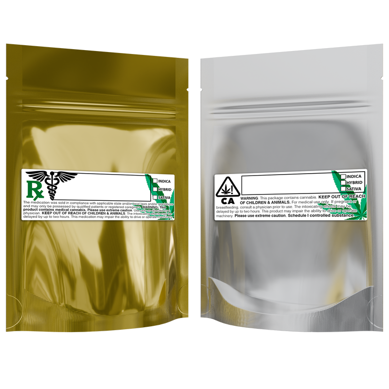 Marijuana Bags 100 Pack - 3x5 Inch Matte Gold Mylar Foil Resealable ...