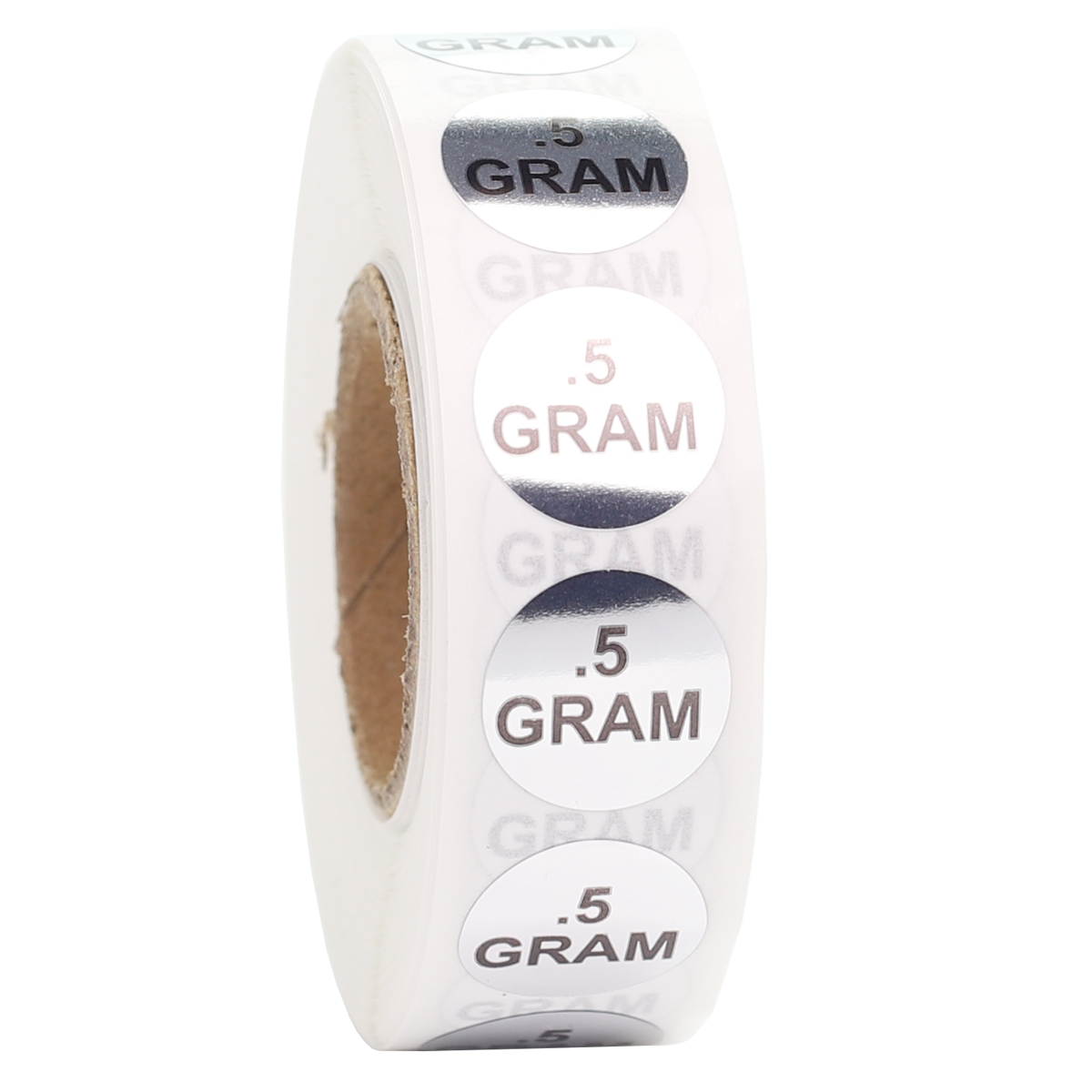 Premium .5 GRAM Metallic Cartridge Identification Labels - .5" Circle