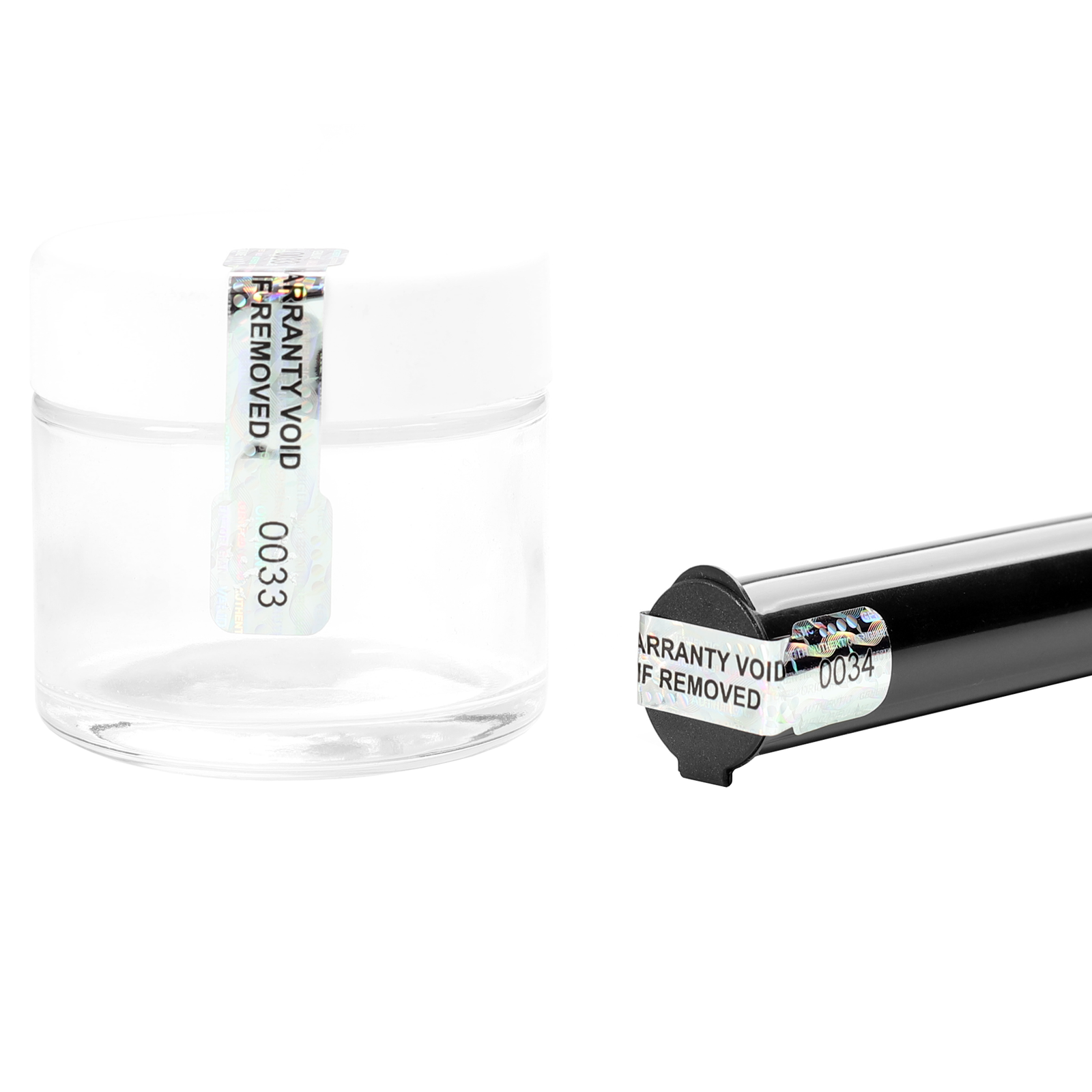 Holographic Tamper Evident Dog Bone Security Labels - Serial Numbers H